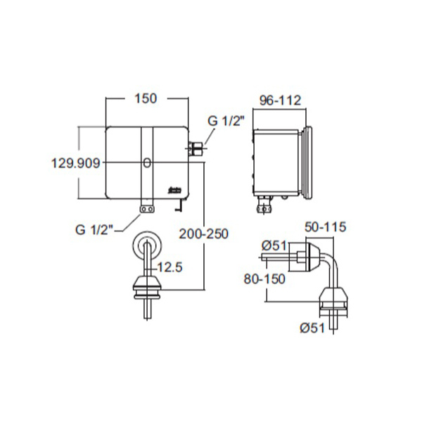 Sense Flow Concealed Urinal Flush Valve (AC) | American Standard